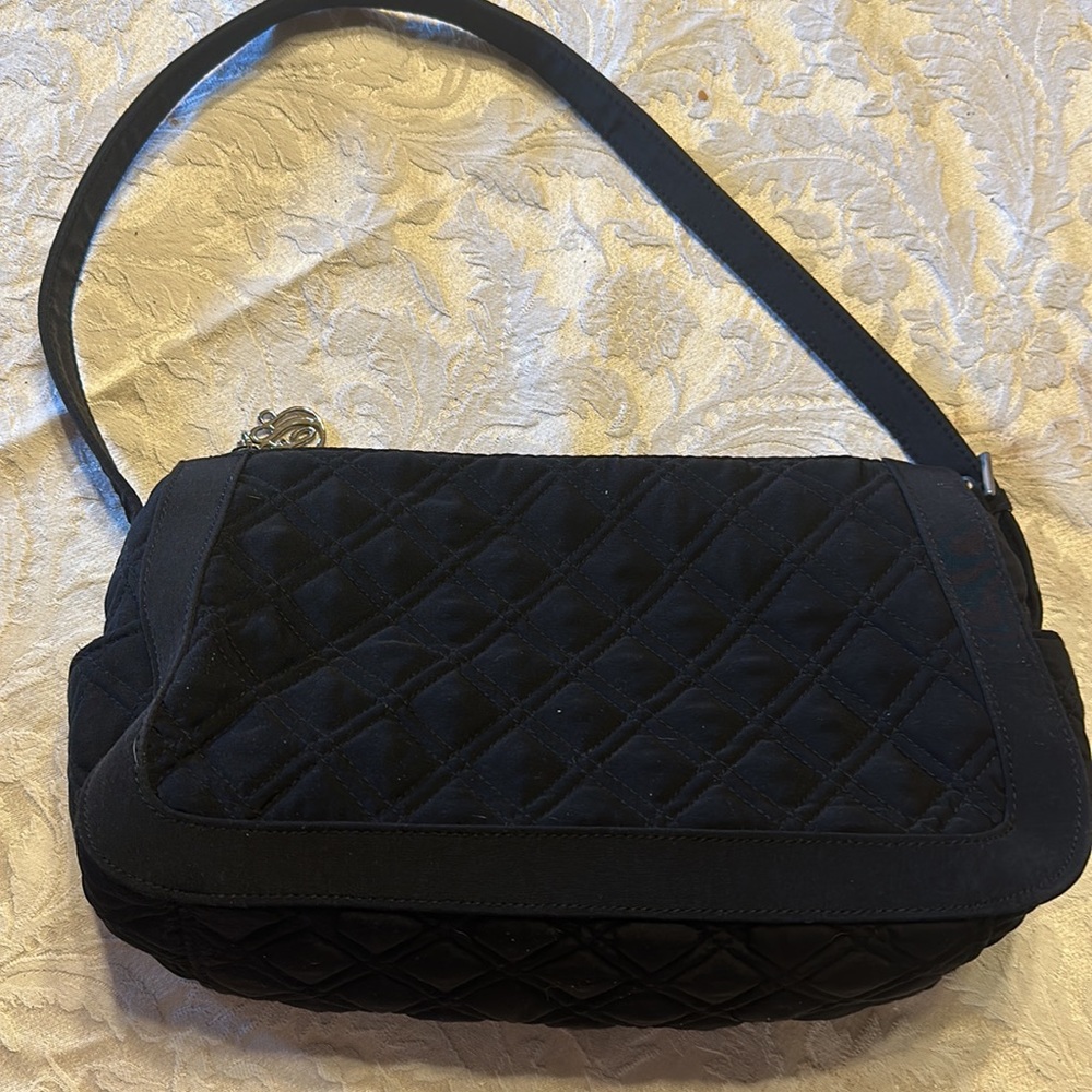 Vera Bradley Black Mini Quilted Shoulder Bag - Gem